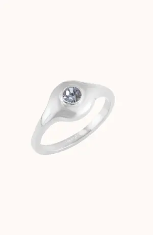 JOIANA JEWELRY Stone Pinky Ring - Light Sapphire/white Silver