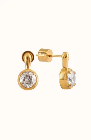 JOIANA JEWELRY Stud Earrings - Crystal/gold/6mm