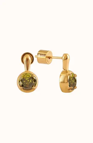 JOIANA JEWELRY Stud Earrings - Peridot/gold/6mm