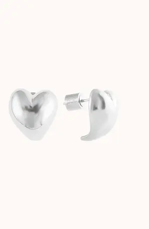JOIANA JEWELRY Bubble Hearts Stud Earrings - Silver