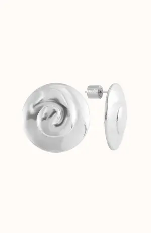 JOIANA JEWELRY Bold Billow Earrings - White Silver