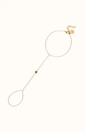 JOIANA JEWELRY Bezel Hand Chain - Emerald