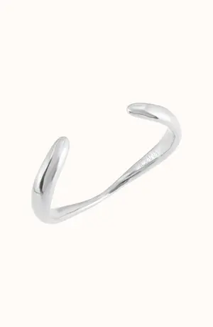 JOIANA JEWELRY Curved Cuff Bracelet - White Silver