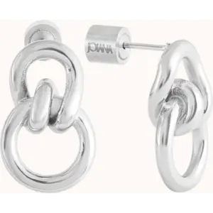 JOIANA JEWELRY Knotted Statement Earrings White Silver