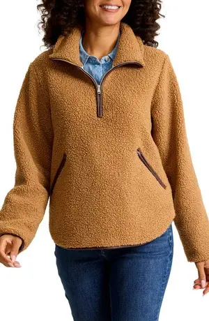 Tommy Bahama High-pile Fleece Half-zip Pullover - Golden Sugar