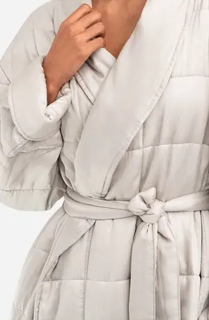 SUNDAY CITIZEN Quilted Robe - Harbor Mist Grey