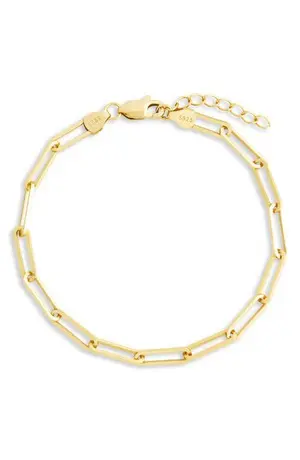 Sterling Forever Paper Clip Chain Link Bracelet - Gold