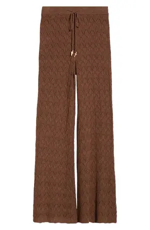 Elan Pointelle Cover-up Pants - Brown