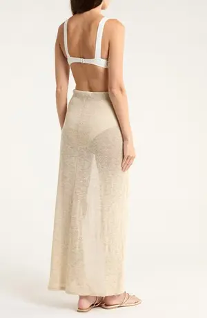Elan Cover-up Maxi Skirt - Beige