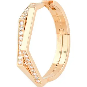 REPOSSI Antifer 2-row Diamond Pavé Huggie Hoop Earring - Rose Gold