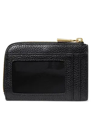 Kate Spade New York Mini Pebble Leather Zip Card Case - Black