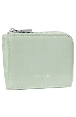 Kate Spade New York Mini Glazed Leather Zip Card Case - Mint Frosting