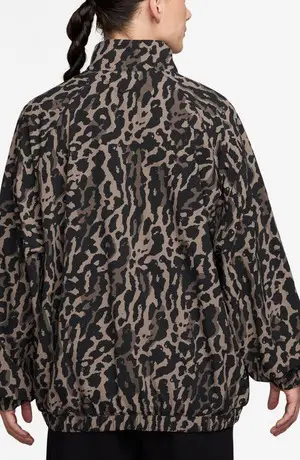 Nike Leopard Print Water Repellent Jacket - 010 Black/black