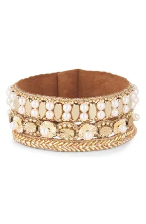 Deepa Gurnani Ascancia Cuff Bracelet - Gold