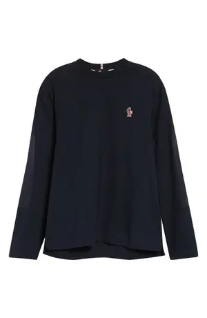 Moncler Long Sleeve Mixed Media T-shirt