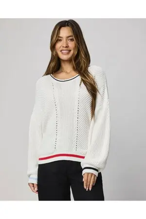 Splendid Vienna Tipped Chunky Knit Pullover Sweater