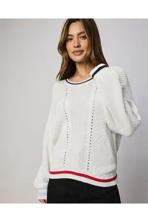 Splendid Vienna Tipped Chunky Knit Pullover Sweater