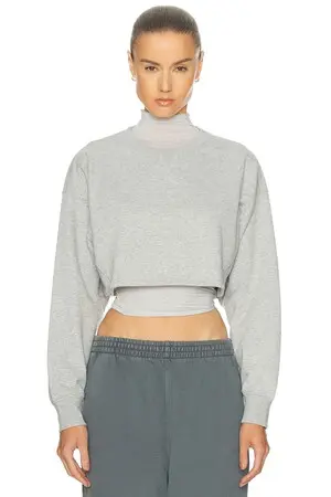 Beyond Yoga Luxefleece Boxy Pullover Sweatshirt - Light Heather Gray