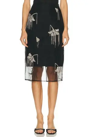 RÓHE Embellished Tulip Skirt - Black