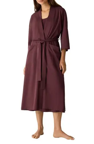 Eileen Fisher Boxy Organic Cotton Robe - Wine