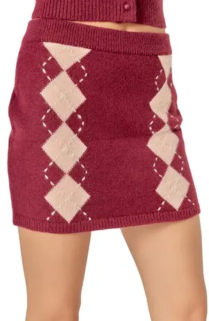 English Factory Argyle Knit Miniskirt