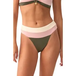 PQ SWIM Banded Bikini Bottoms - Olive