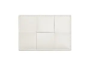 Bottega Veneta Intreccio Credit Card Case - Chalk