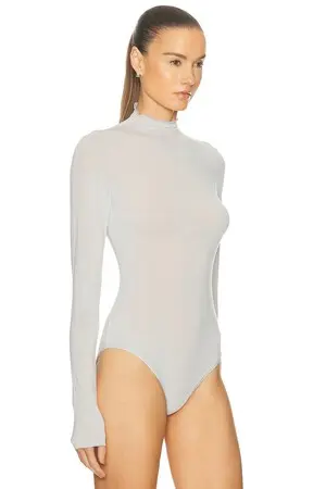SKIMS Sheer Modal Long Sleeve Turtleneck Bodysuit - Mist
