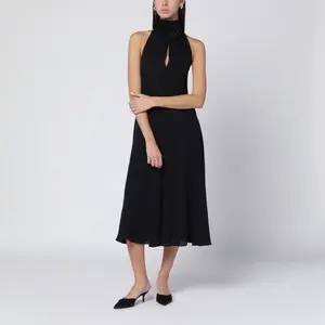Alaïa Flared Midi Dress With Floral Detail