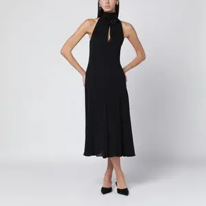 Alaïa Flared Midi Dress With Floral Detail