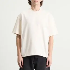 ABOUT:BLANK Mock Neck T-shirt - Oat/black