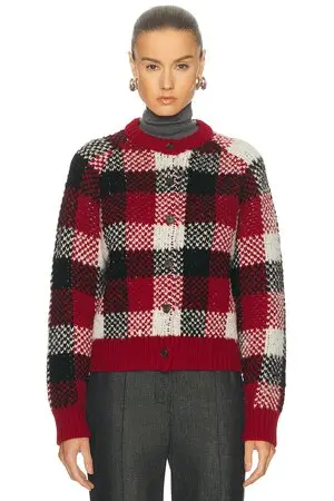 Guest In Residence Buffalo Plaid Cardigan - Ruby Combo