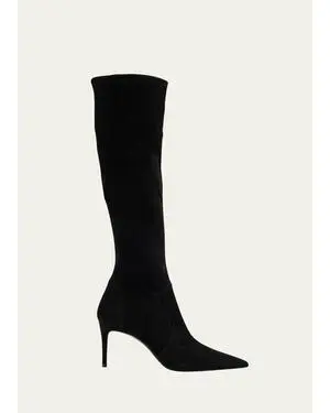 STUART WEITZMAN Suede Knee Boots - Black