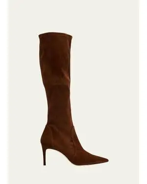 STUART WEITZMAN Suede Knee Boots - Fawn