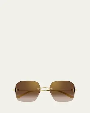 CARTIER C De Rectangular Sunglasses