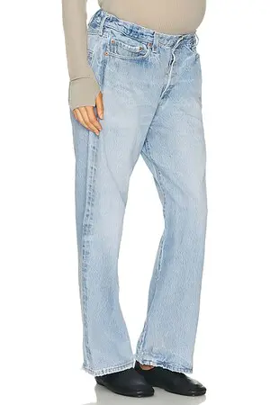 ALIGRACE Vintage Maternity Baggy Jeans - Light Medium