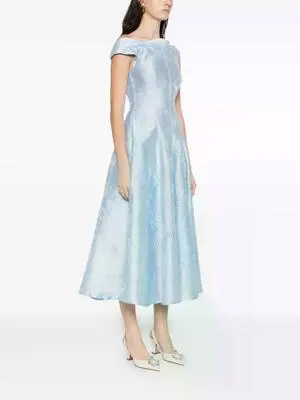 Talbot Runhof Floral-embroidered Dress
