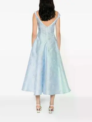 Talbot Runhof Floral-embroidered Dress