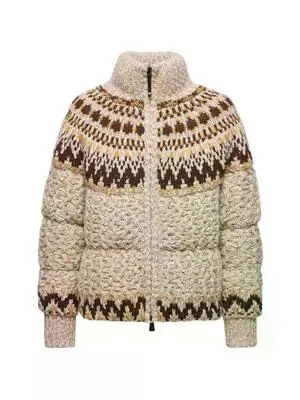 Moncler Patterned Zip Cardigan - Neutrals