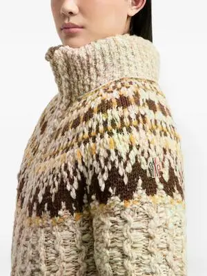 Moncler Patterned Zip Cardigan - Neutrals