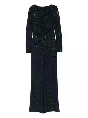 Talbot Runhof Sequin-embellished Twisted Jumpsuit - Blue