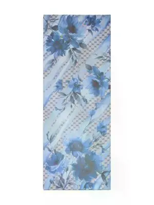 Liu Jo Floral-pattern Scarf - Blue