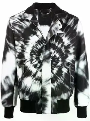 Philipp Plein Tie-dye Print Bomber Jacket - Black