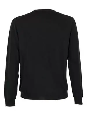 ZANONE V-neck Fine Knit Sweater - Black