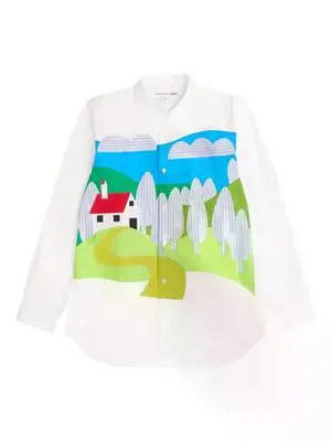 Comme Des Garçons Graphic-print Shirt - White
