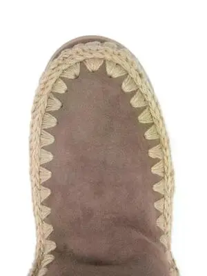 Mou 18 Double Face Sheepskin Ankle Boots With Platform Sole - Neutrals