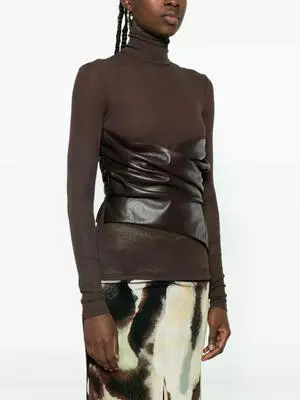 Nanushka Draped-panel Turtleneck Top