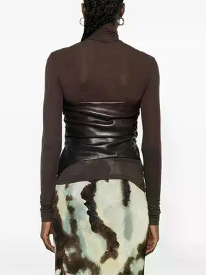 Nanushka Draped-panel Turtleneck Top