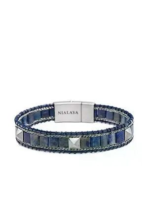 NIALAYA JEWELRY Stud Lapis Lazuli Bracelet