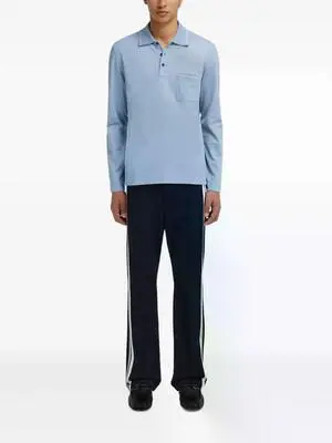 FERRAGAMO Long Sleeved Polo Shirt - Blue